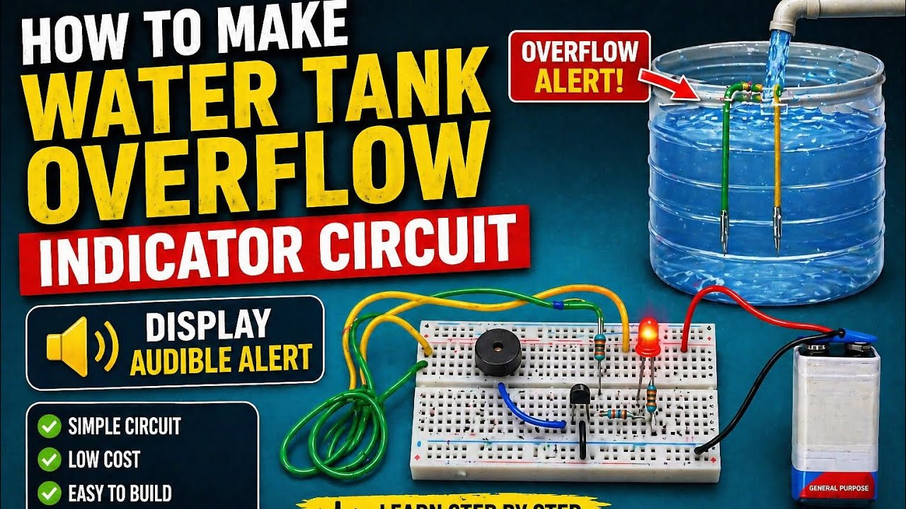 How to Make Simple Water Level Indicator Alert Alarm Circuit | DIY for ...
