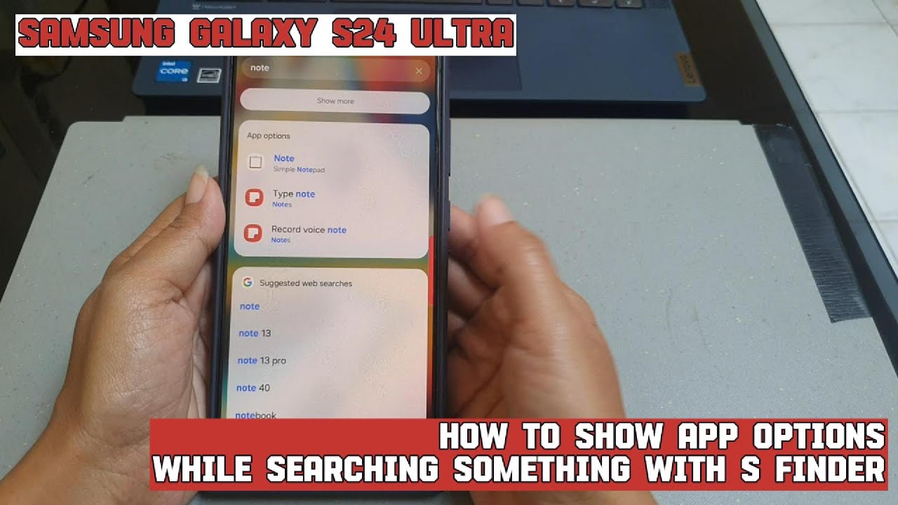 How to show app options while searching something with S Finder on ...