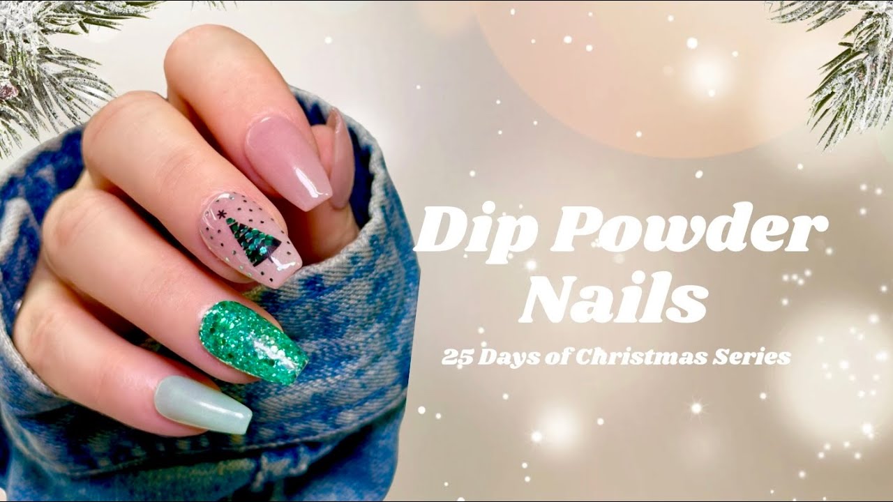 Dip Powder Nails | Simple Holiday Nails | Gel Method | Nail Tutorial ...
