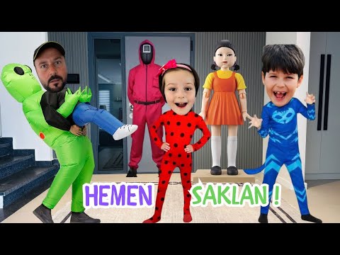 ADA VE TALHA BABASI İLE KOSTÜMLÜ SAKLAMBAÇ OYNADI!KİM KAZANDI?? Eğlenceli Evcilik Oyun