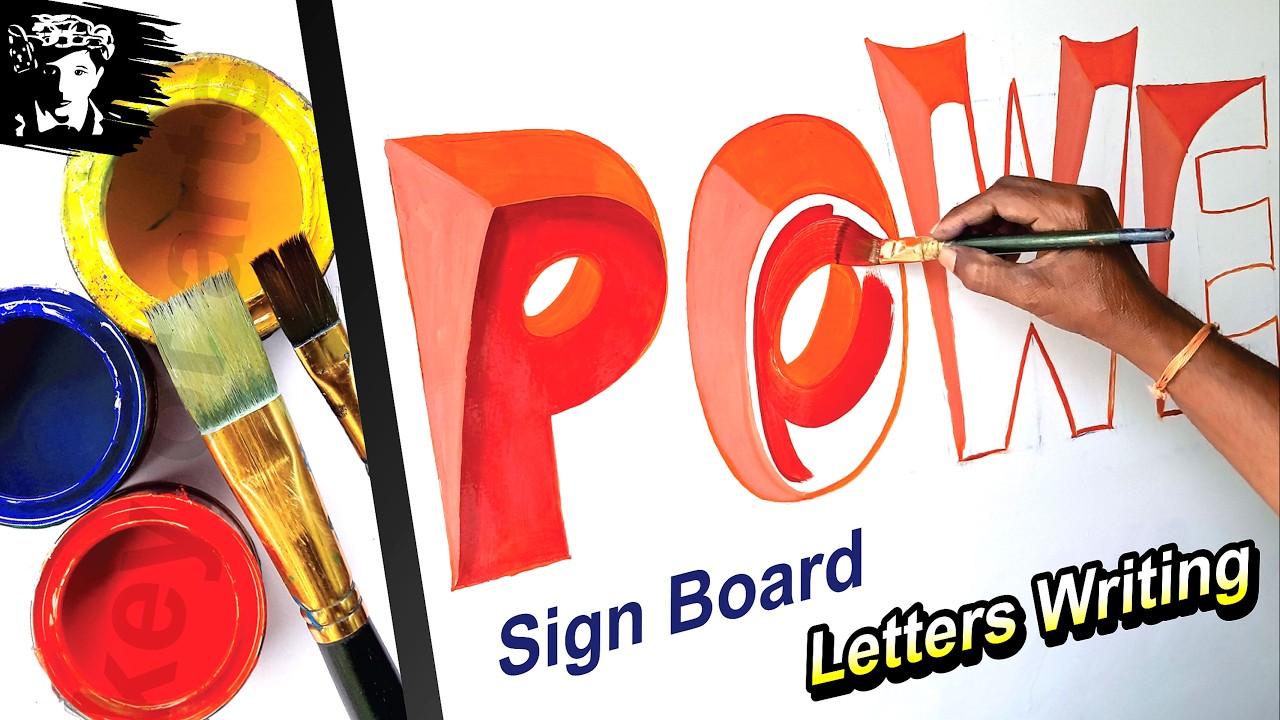 Lettering Sign Painting Power Design Writing in English Fonts 3D Trick ...