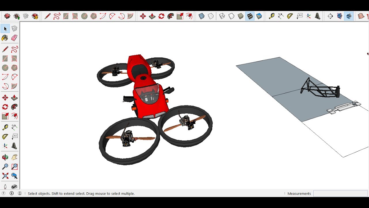 single seater quad copter - YouTube