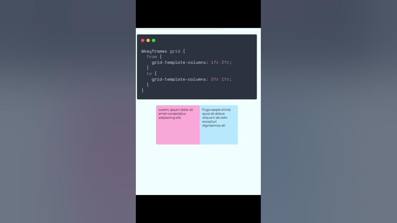 Animation Grid Template Css Htmlcss Coding Shortsvideo Csstrick K2khode735 Youtube