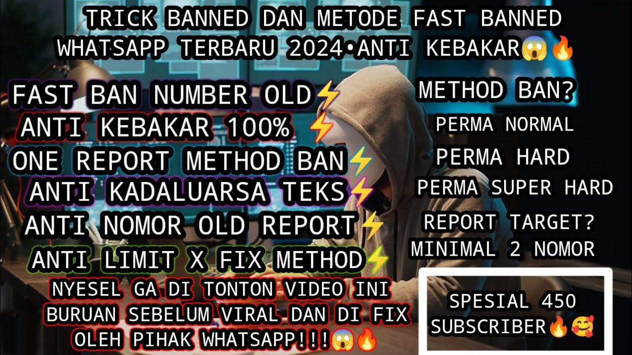 CARA BANNED WHATSAPP TRICK DAN METODE TERBARU 2024•ANTI VISUAL•FAST ...