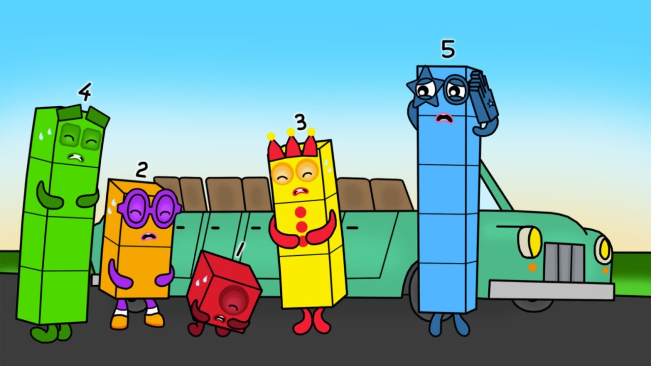 Numberblocks 1 2 3 4 had a stomach ache in the middle of the trip - YouTube