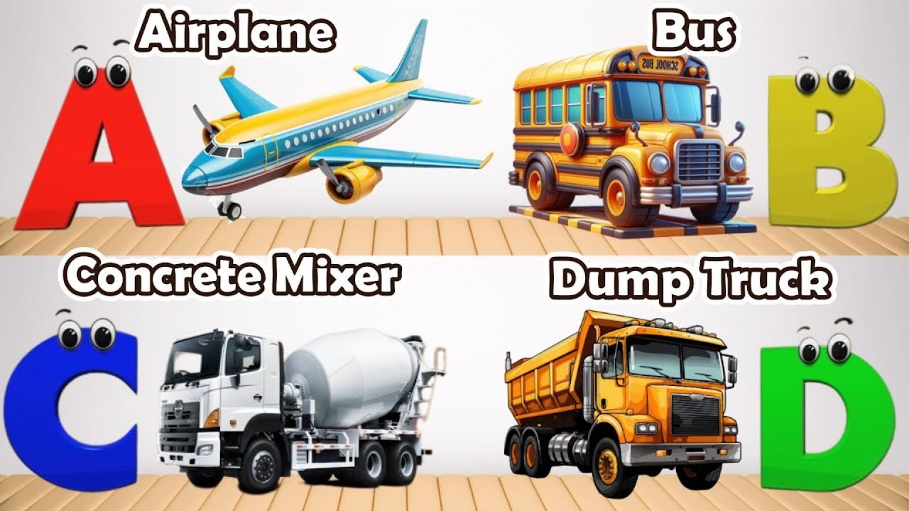Learn ABC Vehicles Song | Learn Alphabets And Vehicles | Fun Music For ...