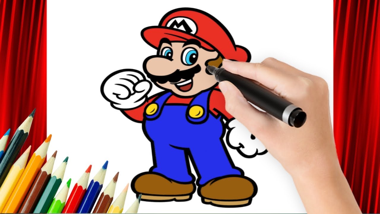 How to draw Mario Bros Step by Step Easy - YouTube