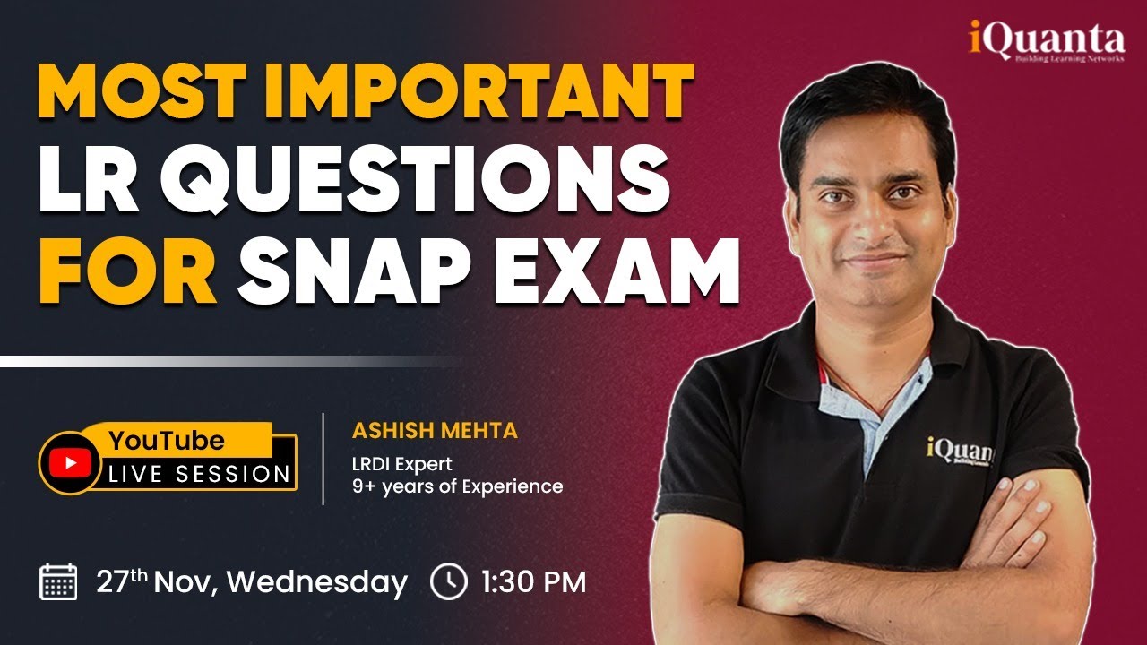 Most Important LR Questions for SNAP 2024 by iQuanta - YouTube