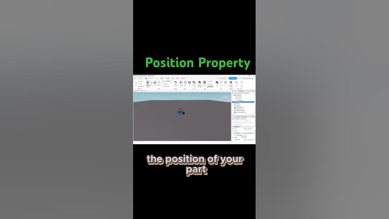 Position Property | Quick Scripting Tutorial #roblox #robloxstudio #robloxscripting - YouTube