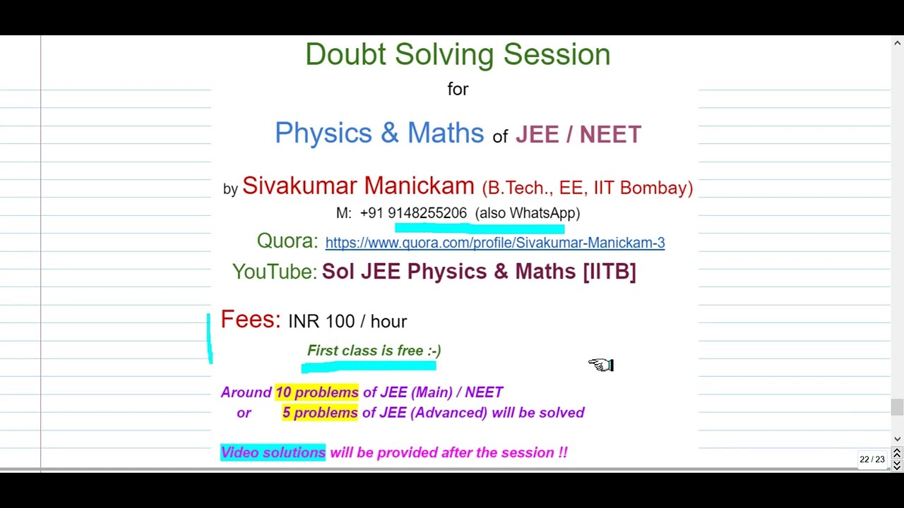 JEE Doubt Solver | NEET - YouTube