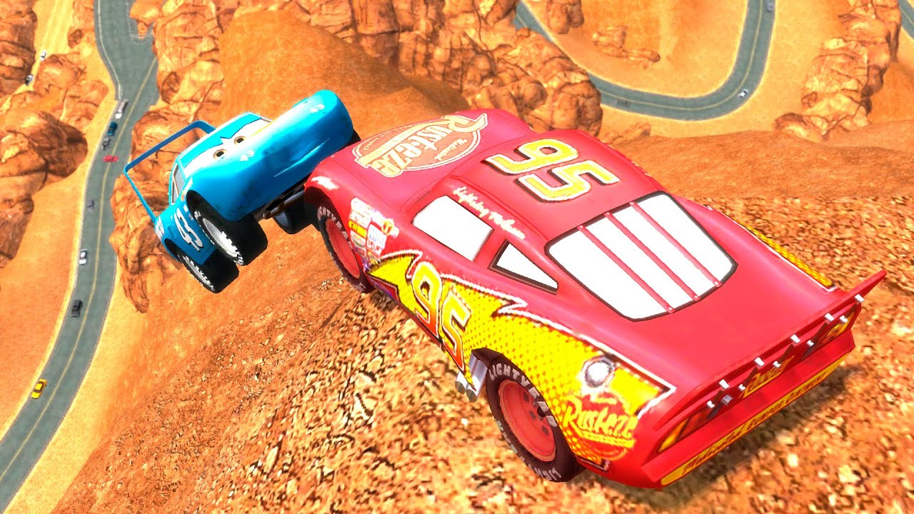GTA 4 Lightning McQueen vs King Dinoco Cliff Drops & Crashes ep.3 - YouTube