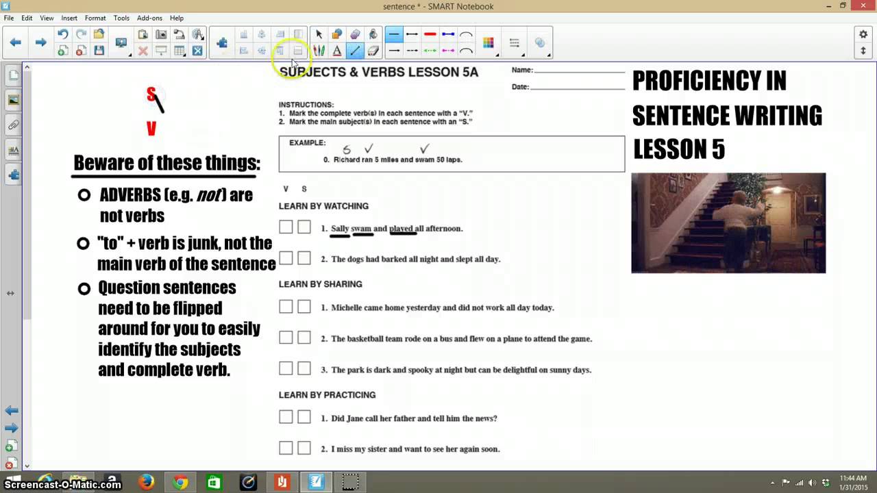 PSW Subjects & Verbs Lesson 5 - YouTube
