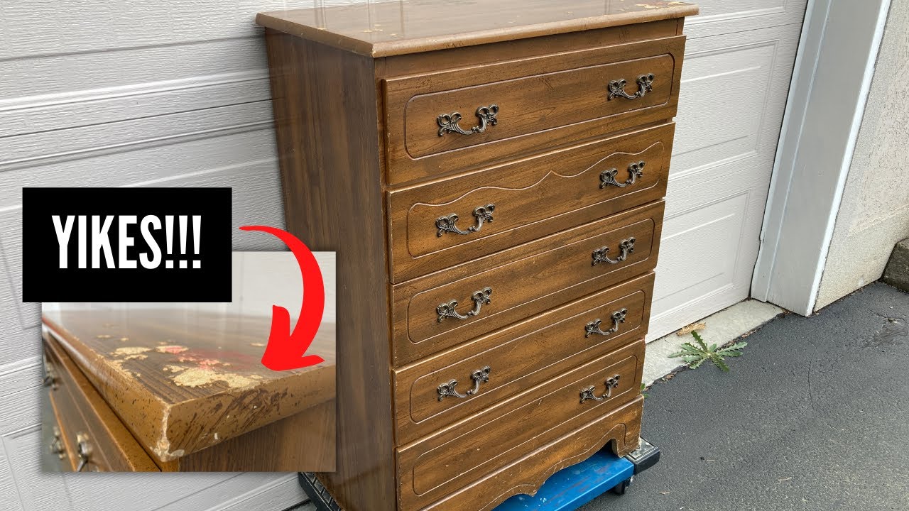 Saving a Damaged MDF Dresser From the Trash || Repairing Bubbled MDF ...
