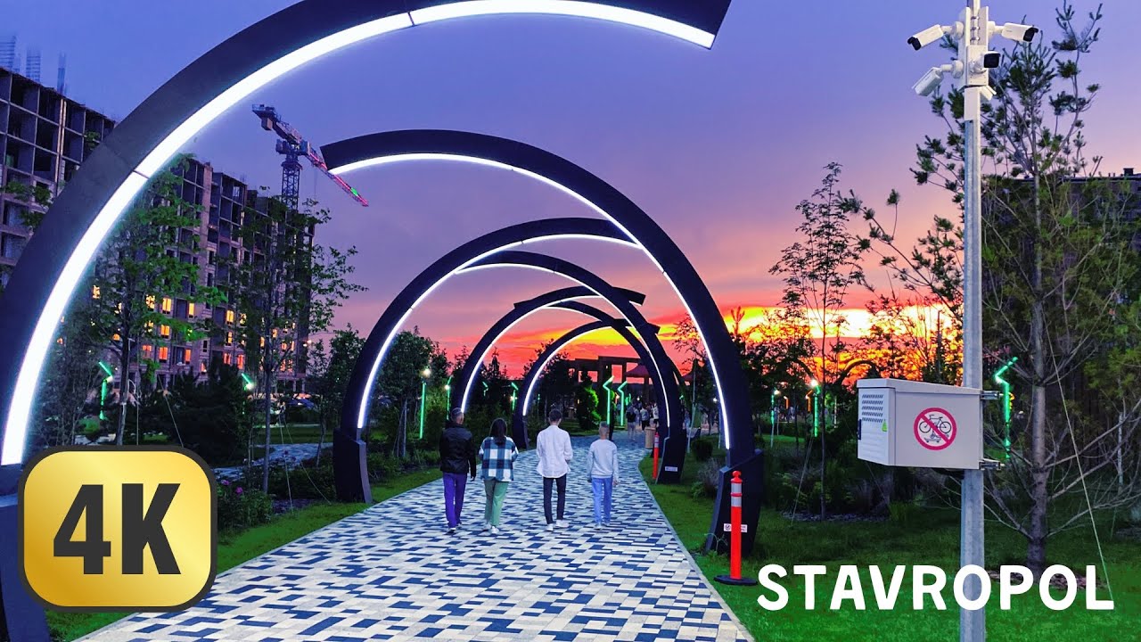 Walk, travel around the city of Stavropol Russia in the Park 4K - YouTube