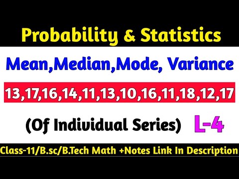 Mean Median Mode And Variance of Individual Series | Statistics Mean ...