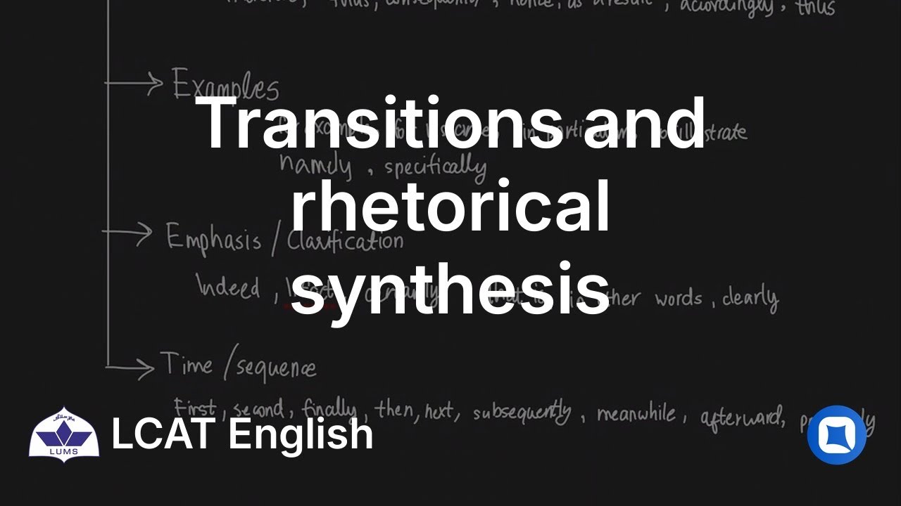 LUMS LCAT English | Transitions and Rhetorical synthesis | Qallam - YouTube