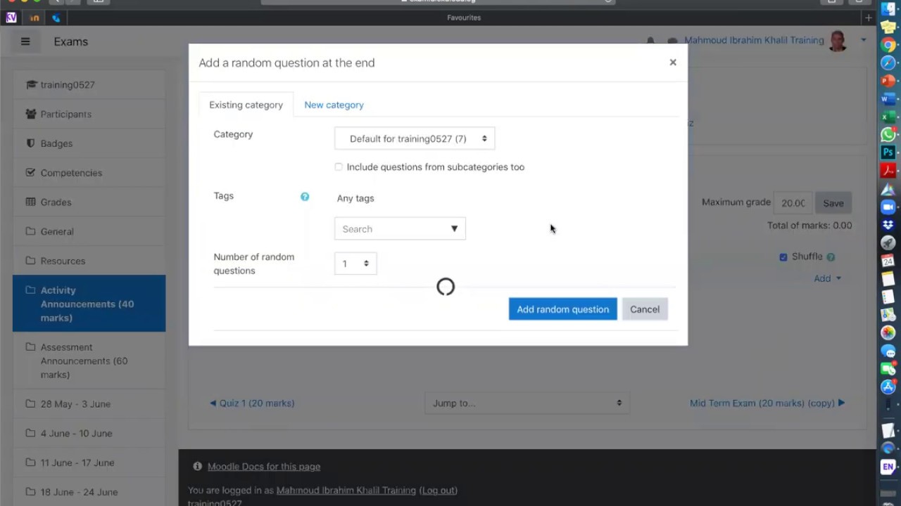 Moodle 6 Multiple Versions of Exams - YouTube