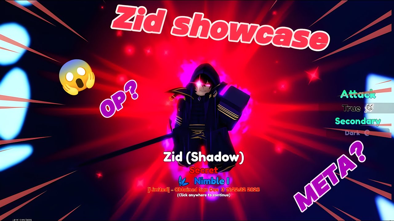 Zid Showcase Anime adventure - YouTube
