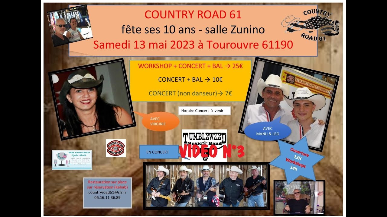 COUNTRY ROAD 61 F te Ses 10 Ans Vid o N 3 Tourouvre 61 13 05 country-road-61-f-te-ses-10-ans-vid-o-n-3-tourouvre-61-13-05