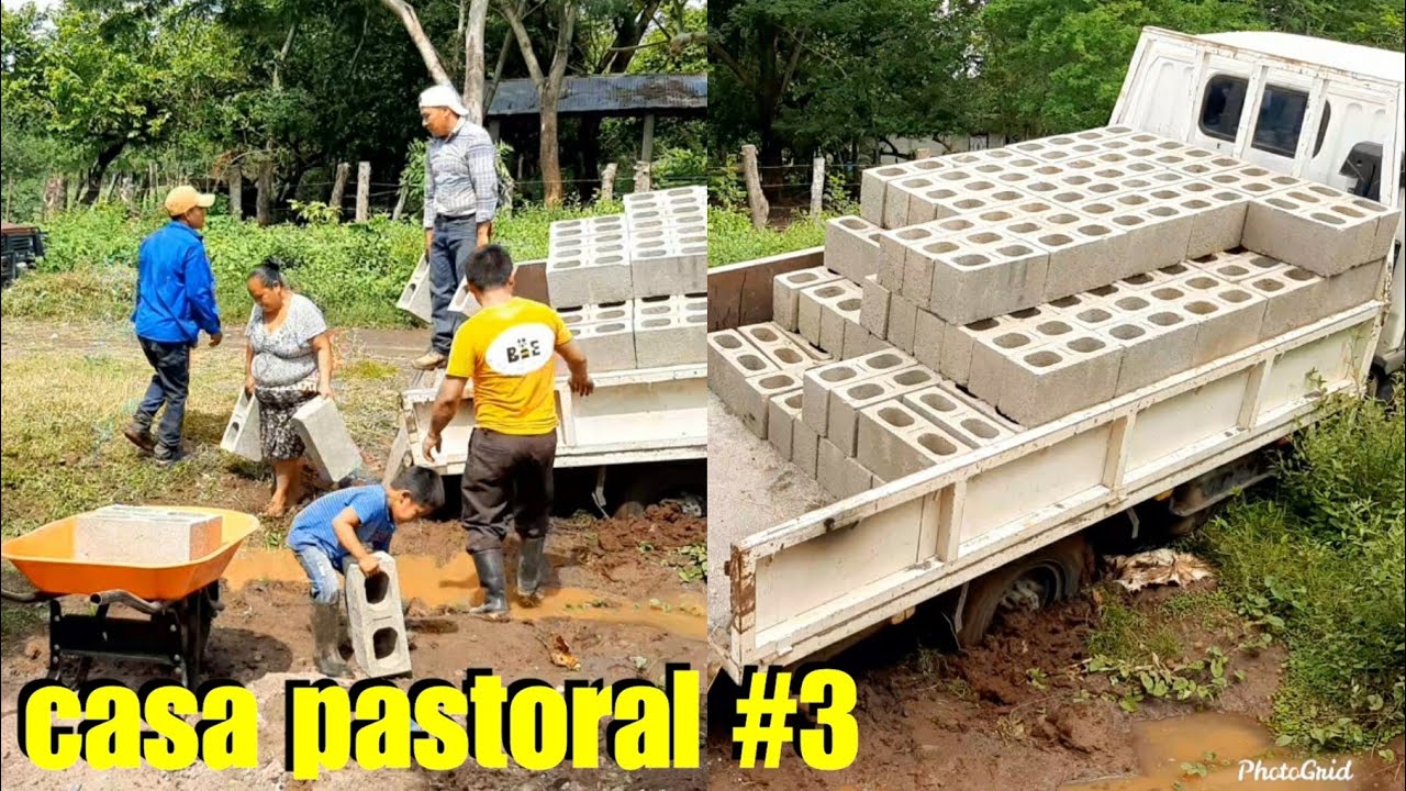 Llegó la primer camionada de blok y la pastora trabaja como hombre ...