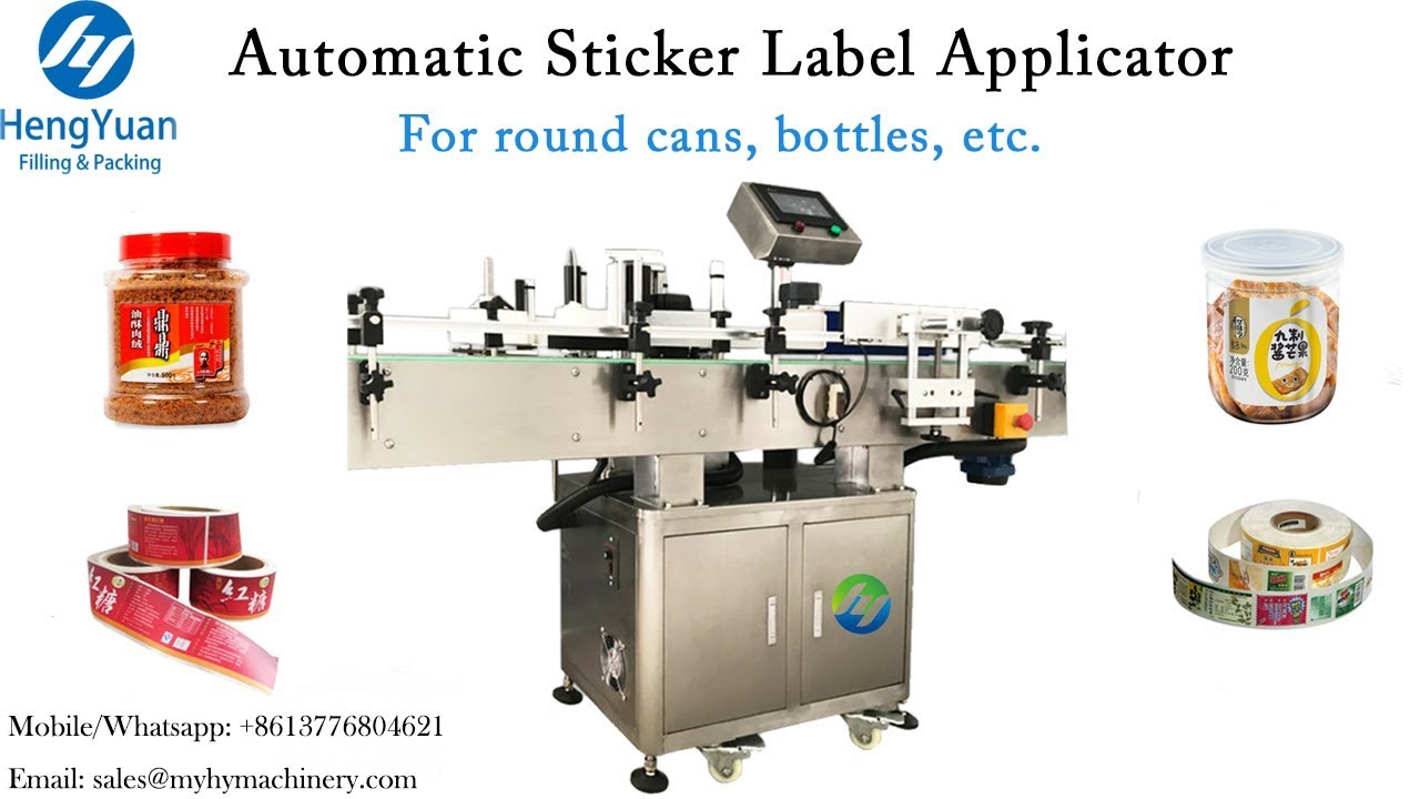 Automatic Round Plastic Jar Sticker Label Applicator - YouTube