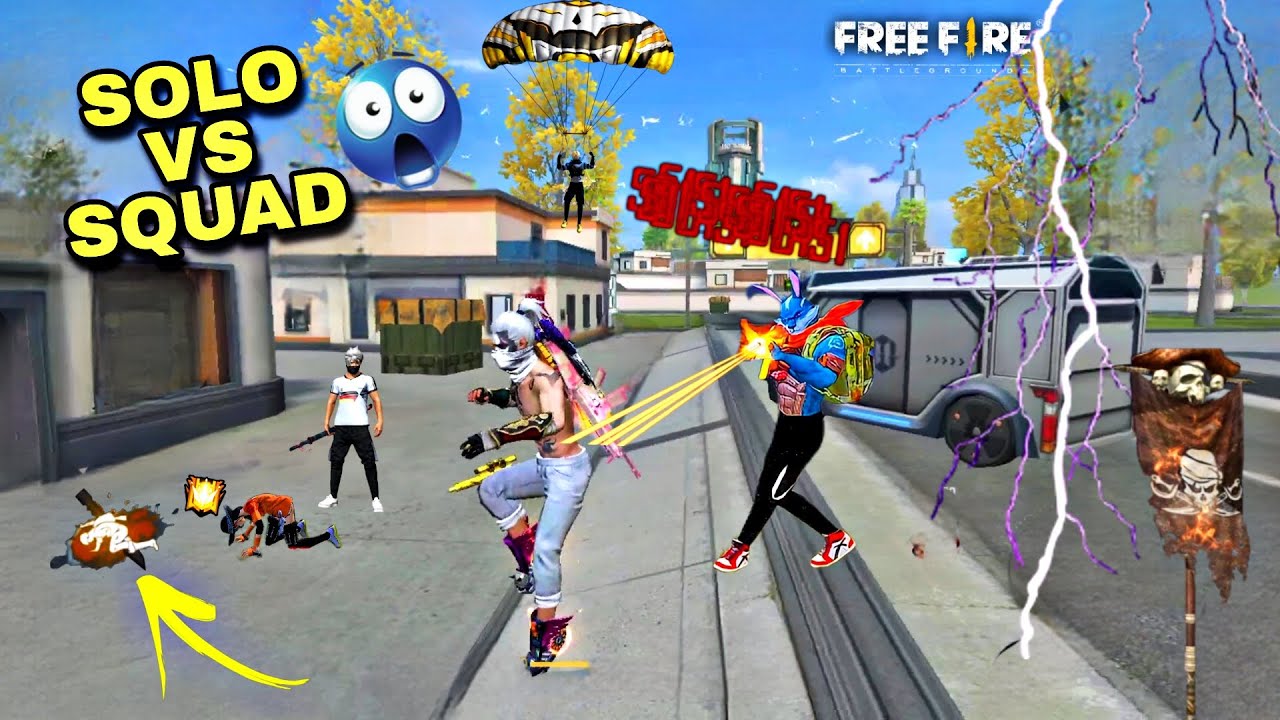 Free Fire Solo vs Squad GAMEPLAY🔥 |SOLO VS SQUAD in PRO LOBBY| |GARENA ...