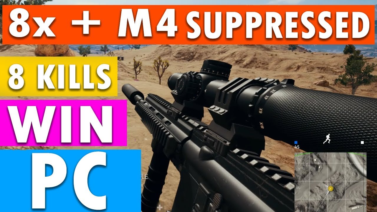 PUBG PC - SILENT WINNER - Suppressed M4 + 8x Scope - YouTube