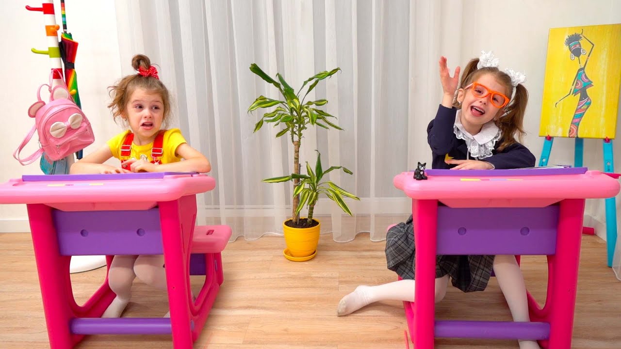 kids and her Back to School story 2. Eva and her school day - YouTube