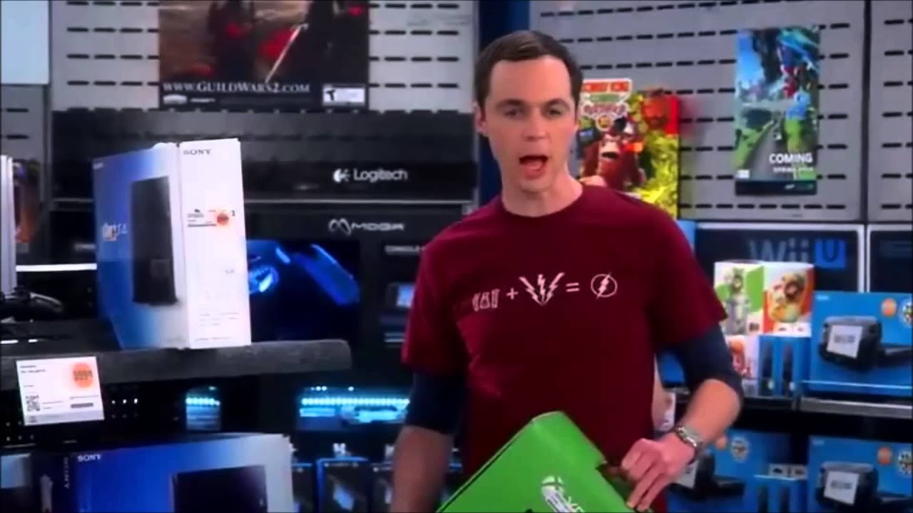 The Big Bang Theory - Sheldon Cooper PS4 vs Xbox One - YouTube