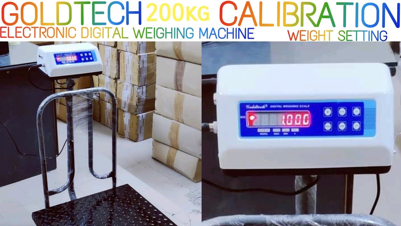 Goldtech Digital weighing machine calibration 200kg - YouTube