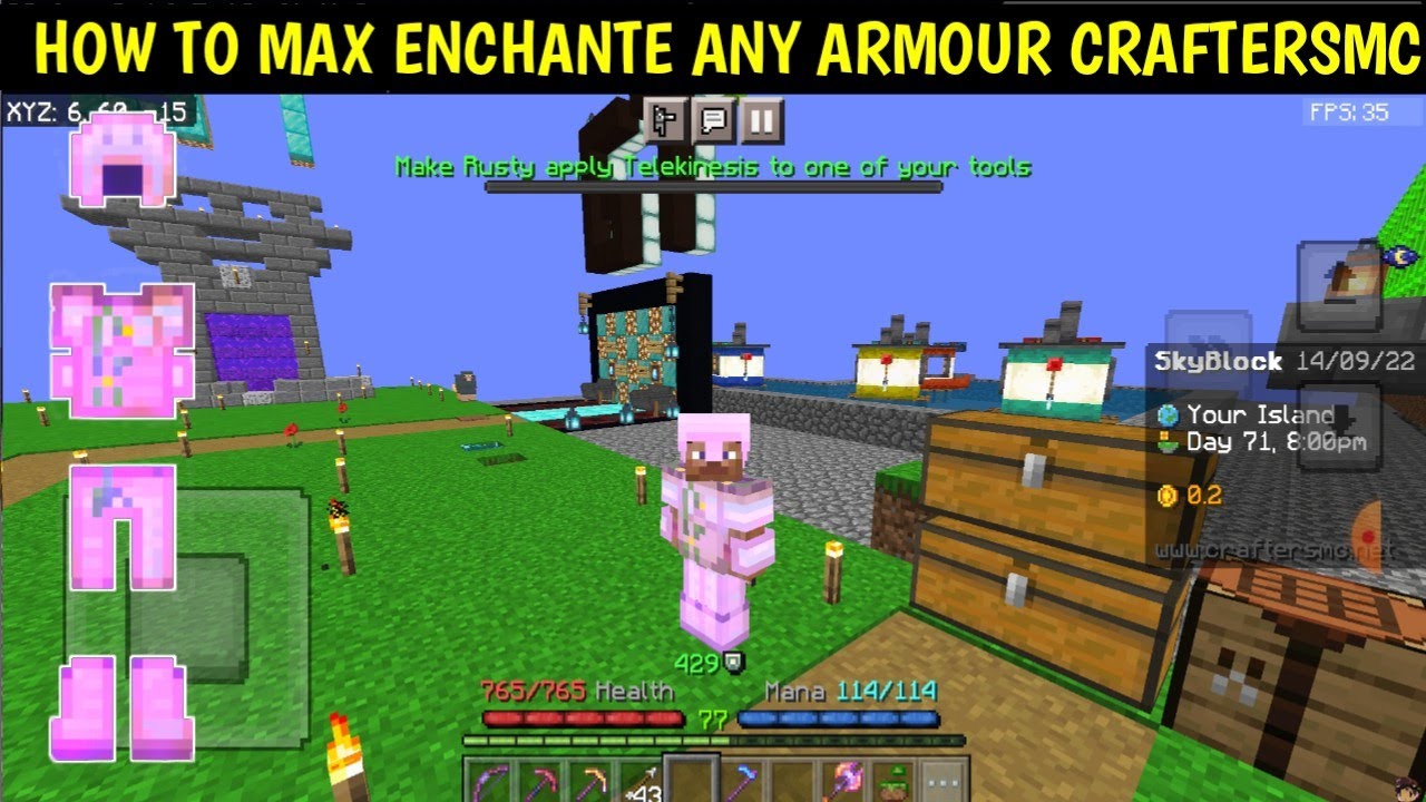 craftersmc skyblock | how to max enchant armour in craftersmc | make ...