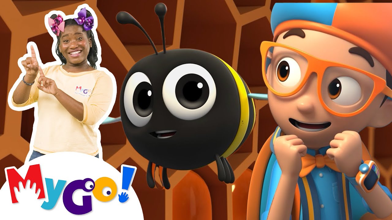 Blippi Meets Honey Bees | Blippi Wonders | MyGo! Sign Language for Kids ...