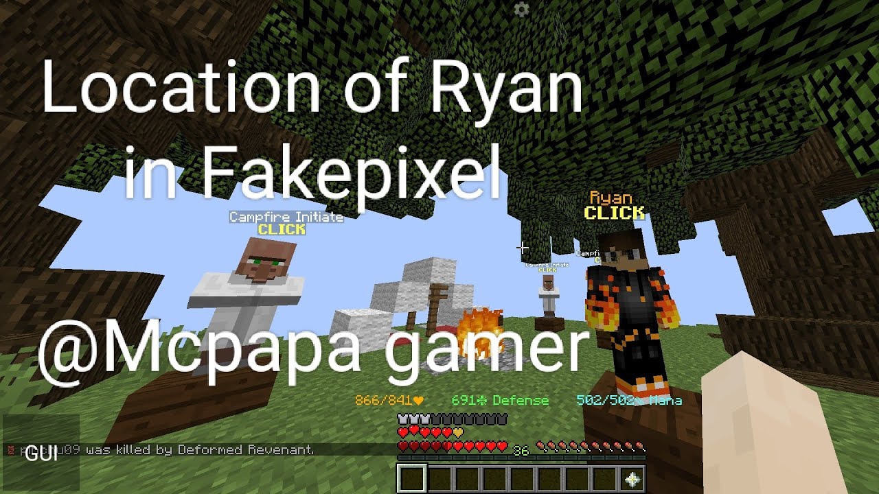 Location of Ryan! Mcpapa gamer #minecraft #fakepixelskyblock - YouTube