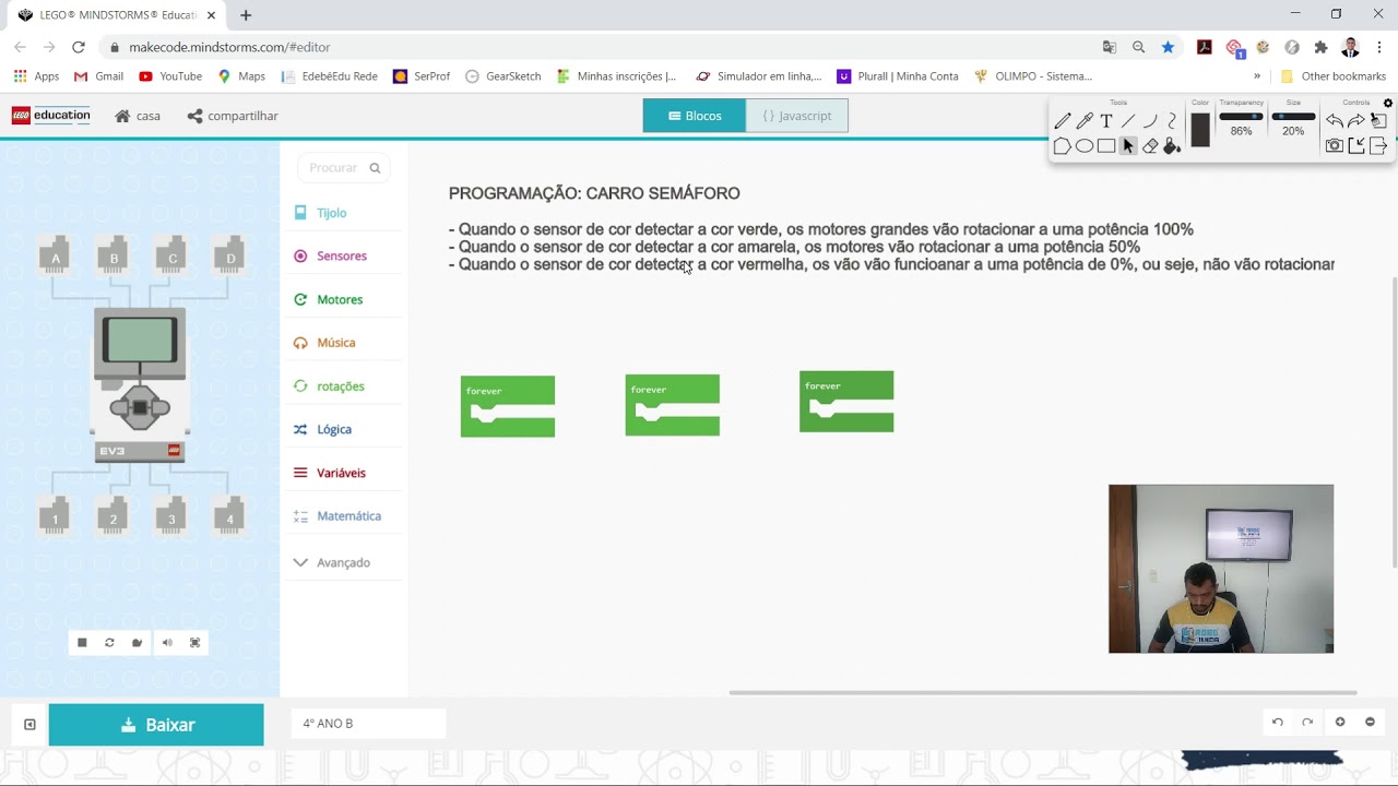 MakeCode. Programando com o sensor de cor/luz da LEGO mindstorms Ev3 - YouTube