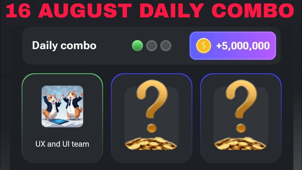 16 AUGUST HAMSTER KOMBAT DAILY COMBO CARDS TODAY - YouTube