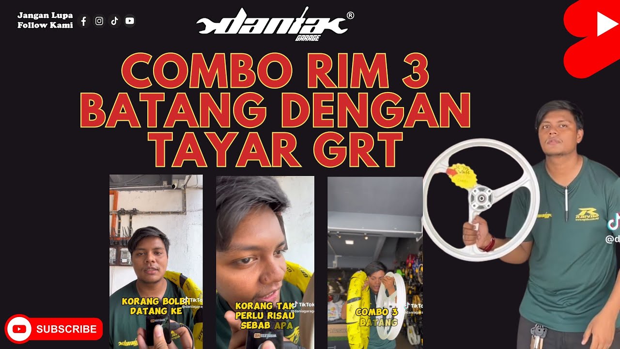 Combo rim 3 batang dengan tayar grt - YouTube