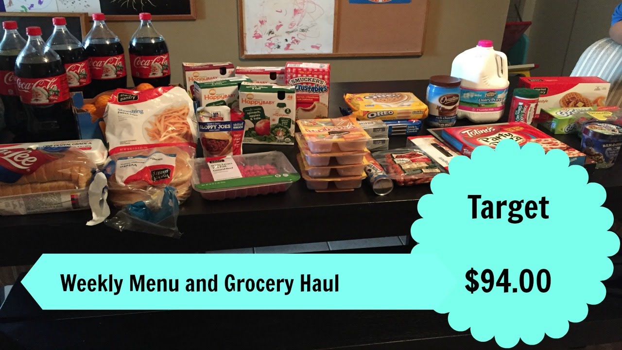 Weekly Menu and Grocery Haul ~ Target ~ $94.00 - YouTube