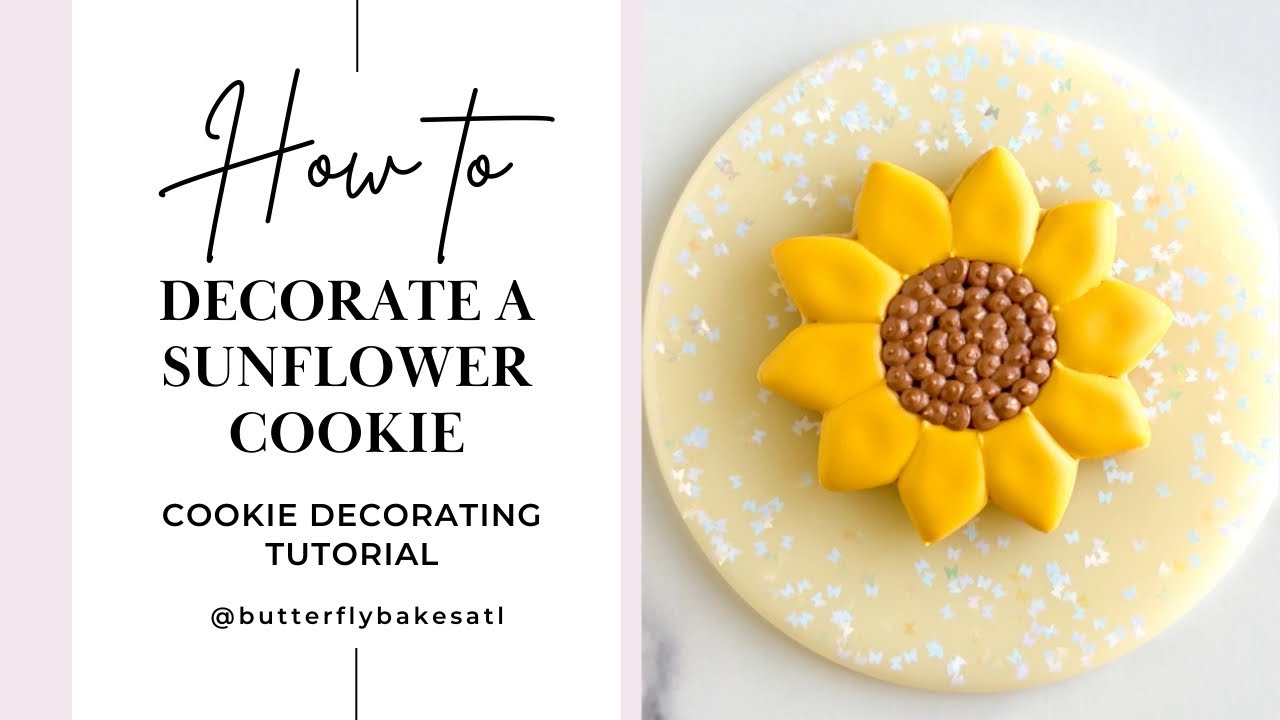 How to Decorate a Sunflower Cookie with Royal Icing | Cookie Decorating ...