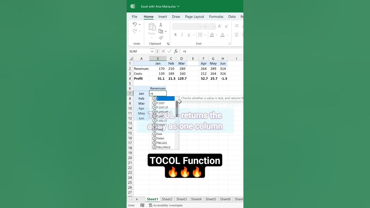 Tocol Function In Excel Dashboard Advanceexcel Exceltrick Exceltips Basicexcel Tocol
