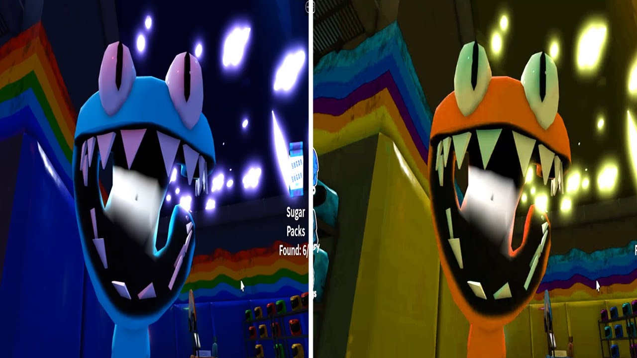 RAINBOW FRIENDS Cyan NORMAL vs INVERT jumpscare - YouTube