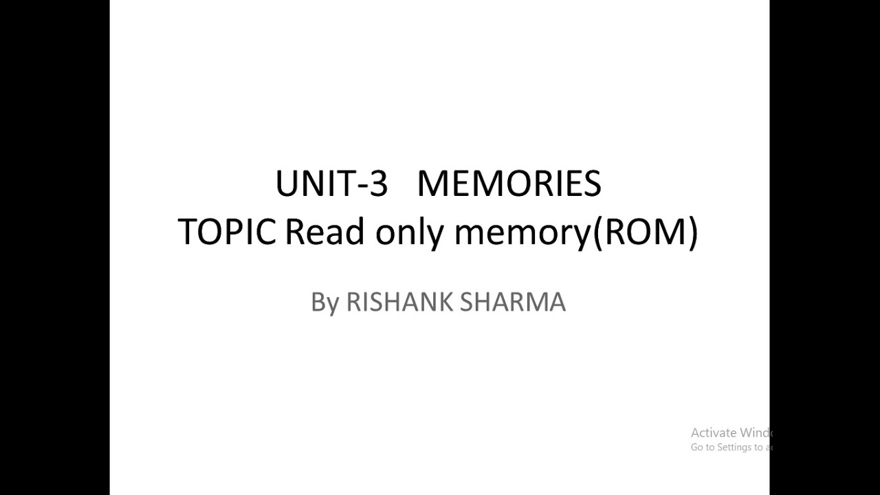 read only memory(Masked and PROM) - YouTube