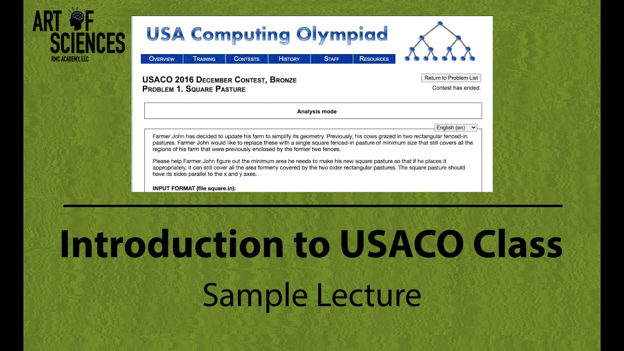 Introduction to USACO Sample Lecture - YouTube