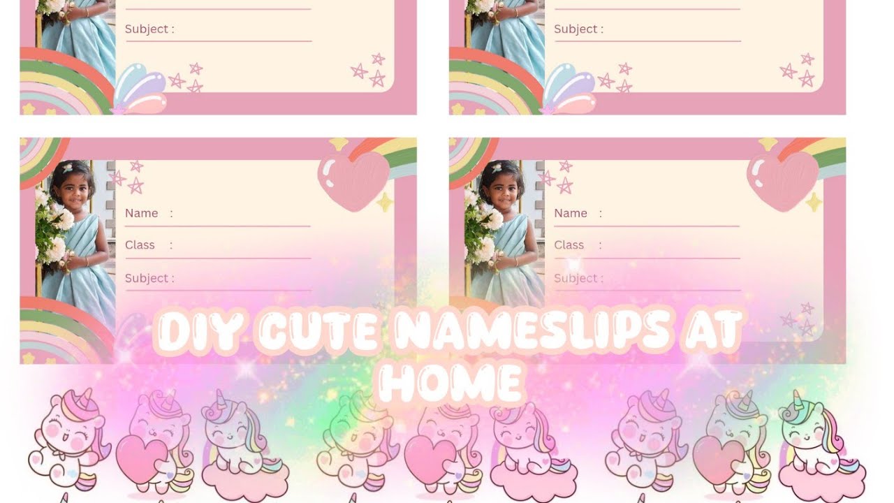DIY Cute Nameslips at Home//trenting name slip/Using Canva/#nameslip # ...