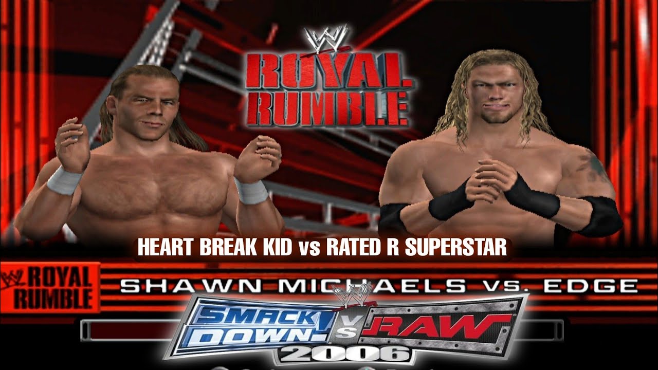 WWE Shawn Michaels vs Edge Royal Rumble 2005 | SmackDown vs Raw 2006 ...