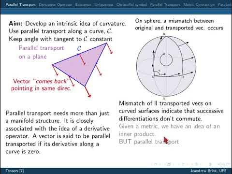 Manifolds (9) Parallel Transport, Derivative Operators - YouTube