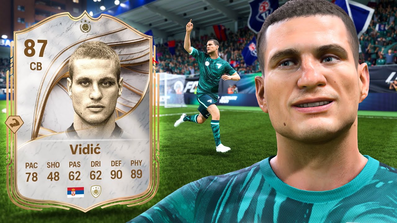 The BEST CHOICE?! 👀 87 Icon Vidic! FC 26 Player Review - YouTube