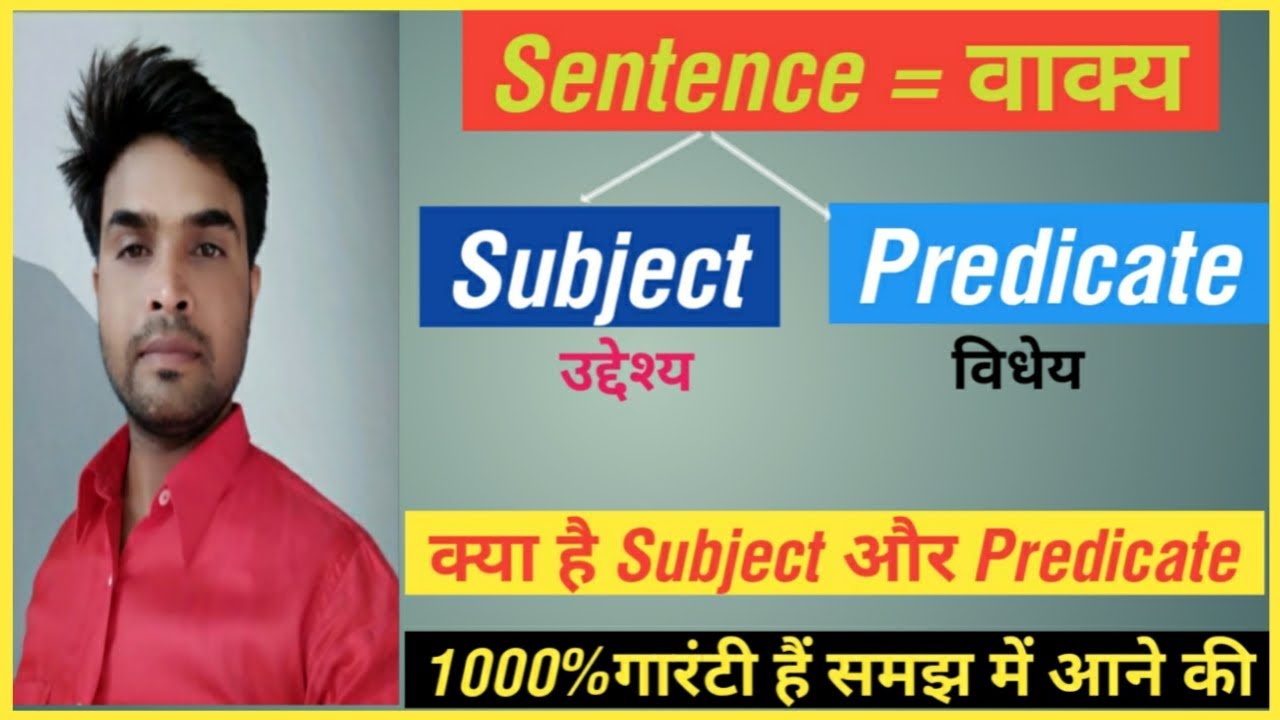 Subject and predicate//उद्देश्य और विधेय/Subject and predicate in ...