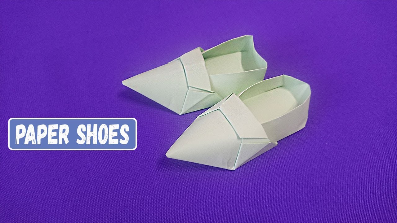 DIY paper shoes Origami shoes How to make shoes - YouTube