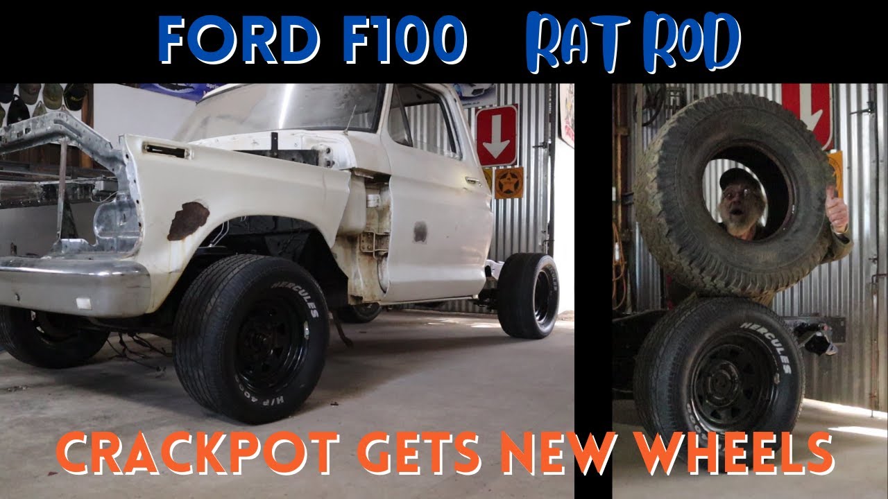 FORD F100 RAT ROD - NEW WHEELS - YouTube