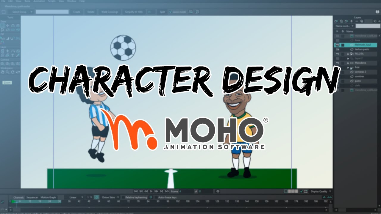 Moho animation: Pelé y Maradona animating characters - YouTube